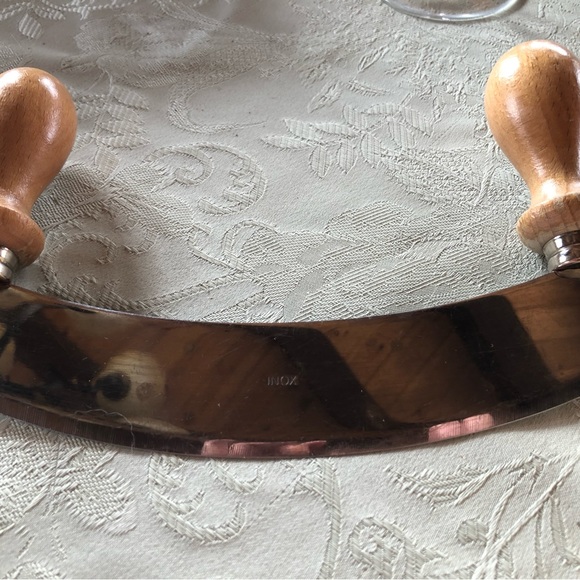 Inox | Kitchen | 2 Chef Pizza Cutter Rocker Stainless Steel W Wood ...